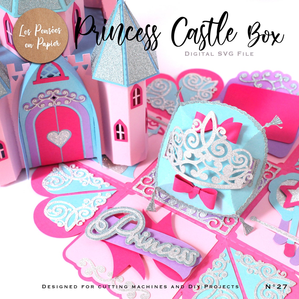 PRINCESS CASTLE Exploding Box SVG Download Digitale | Etsy Italia