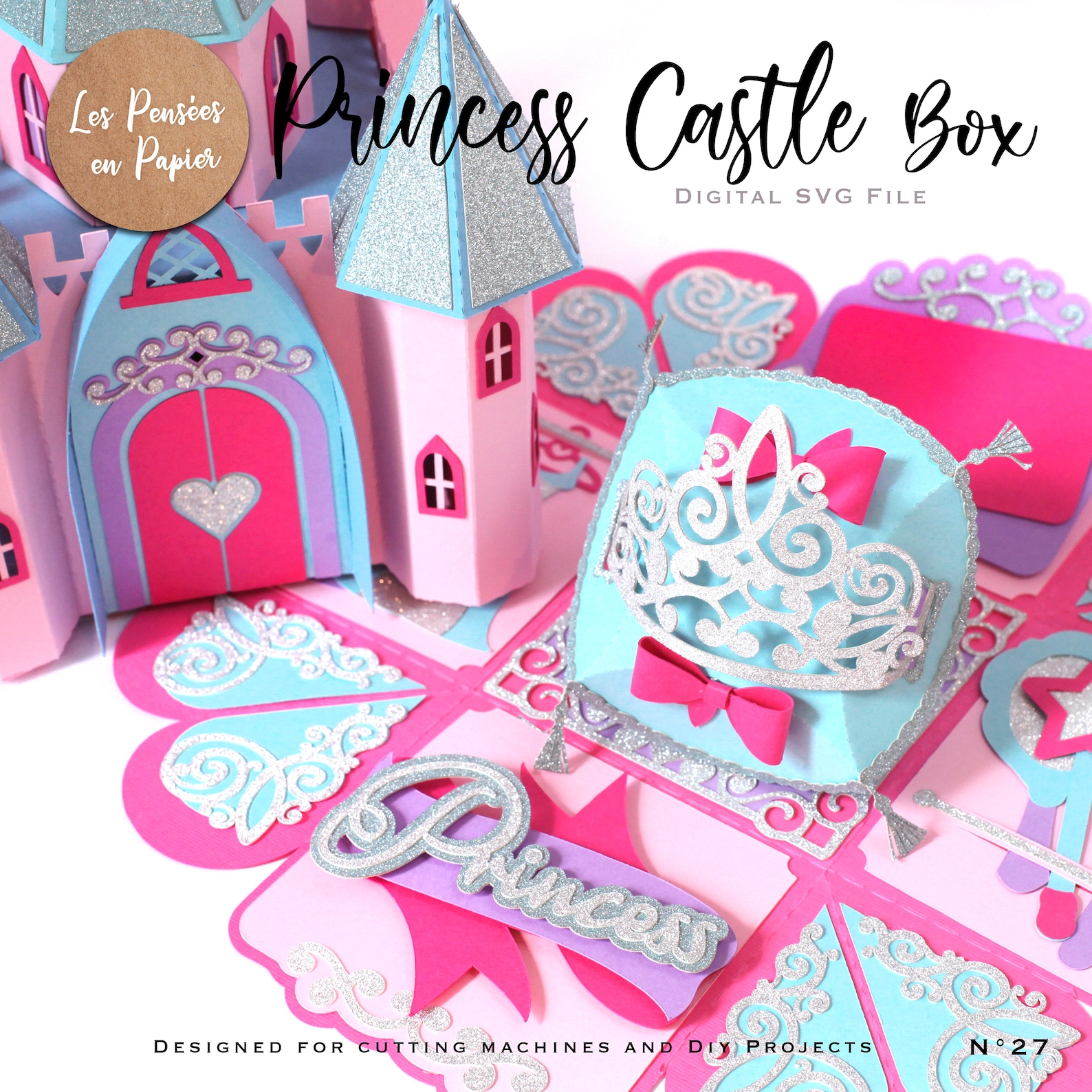 PRINCESS CASTLE Exploding Box SVG Download Digitale - Etsy Italia