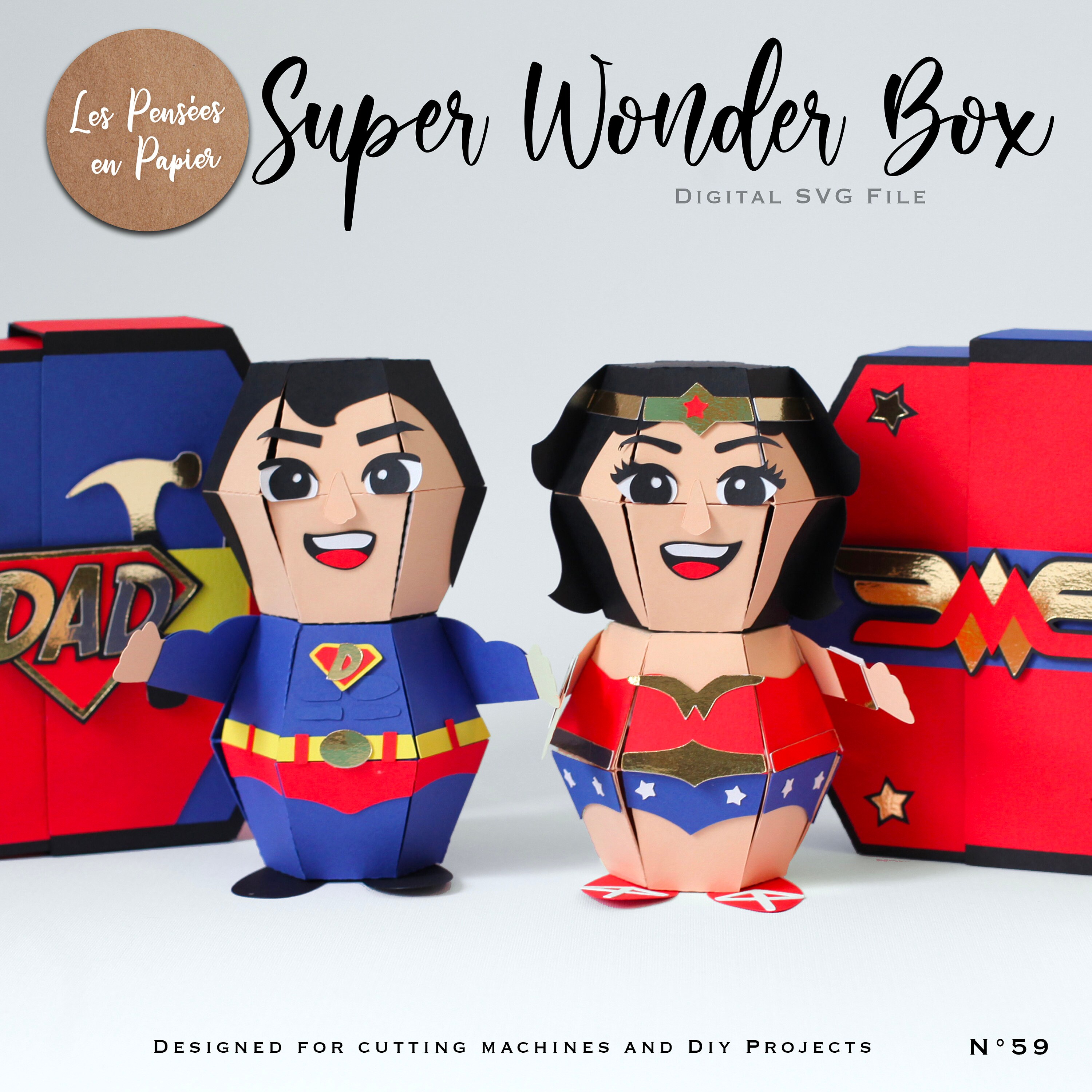 40%OFF | Wonder Mom + Super Dad - 3D SVG | Instant Download | Pop-up ...