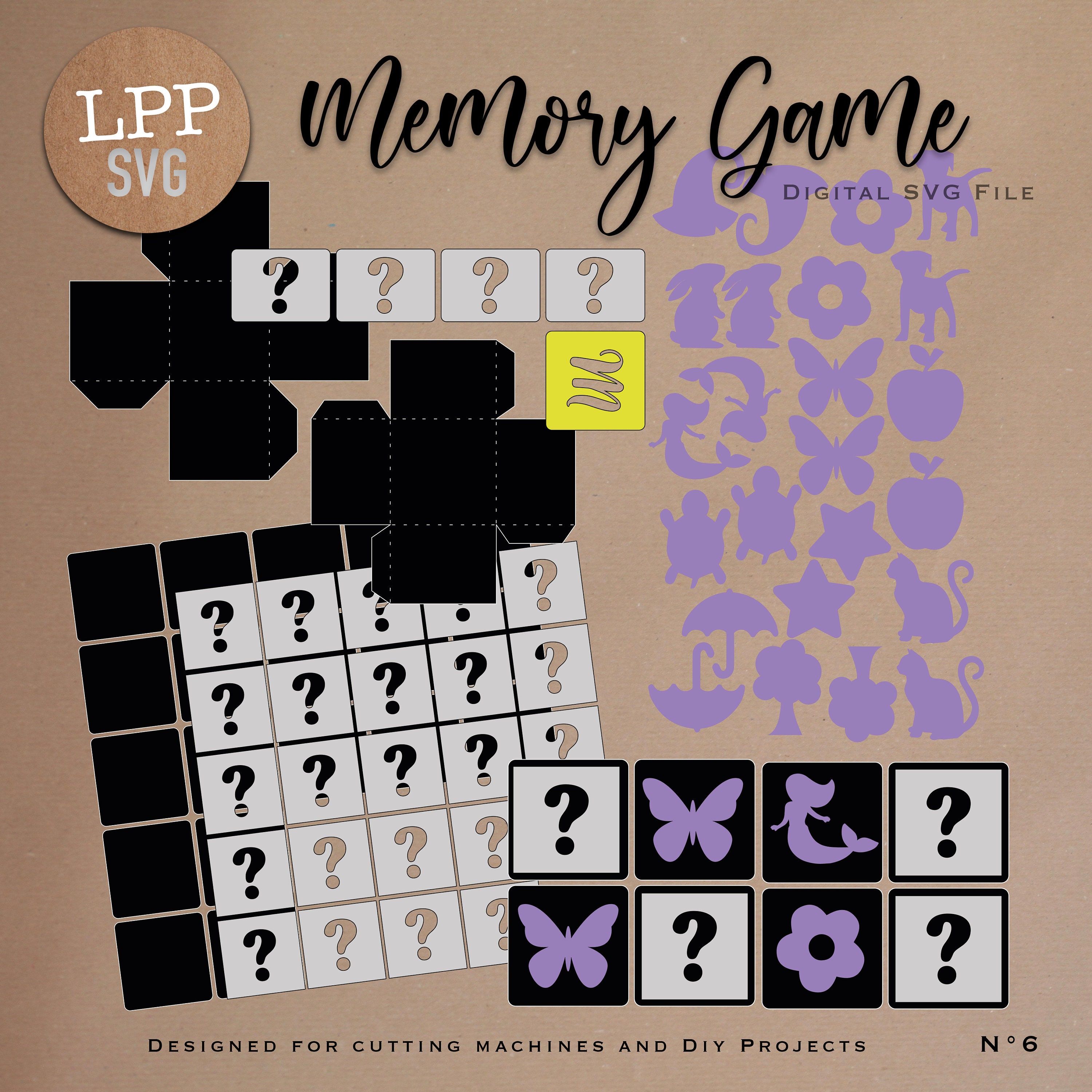 MEMORY Game - 3D SVG | Instant Download | 24 Pieces | Project for ...