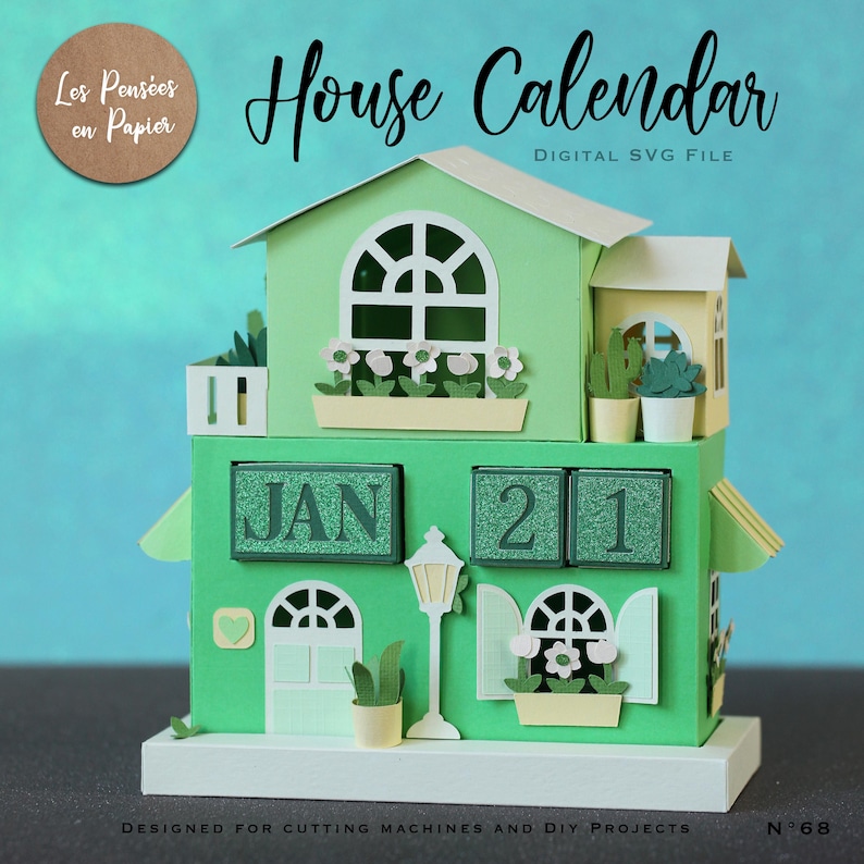 HOUSE Perpetual Calendar - 3D SVG | Instant Download | Project for ...