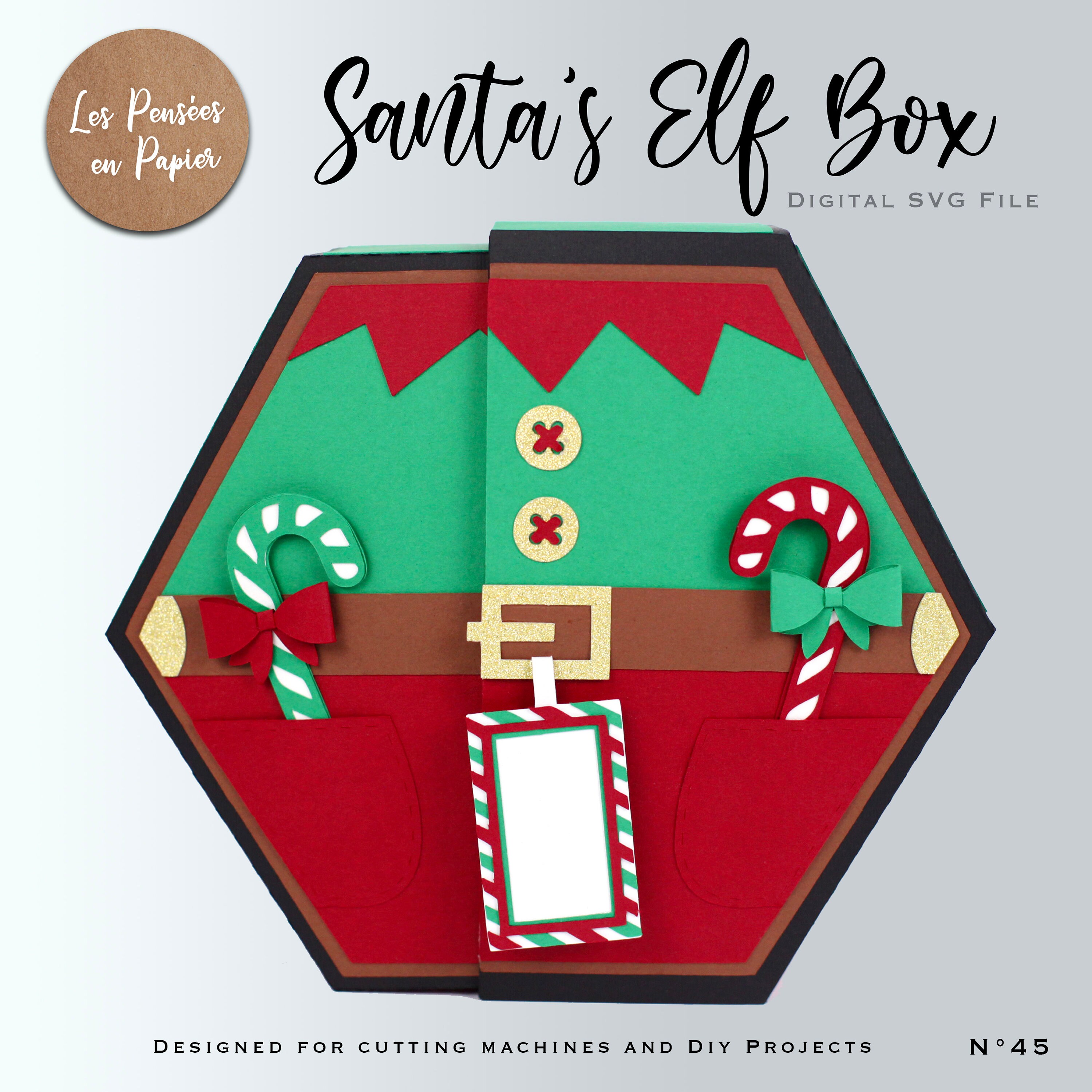 SANTA'S Elf Box Card - 3D SVG | Instant Download | Christmas Pop-up ...