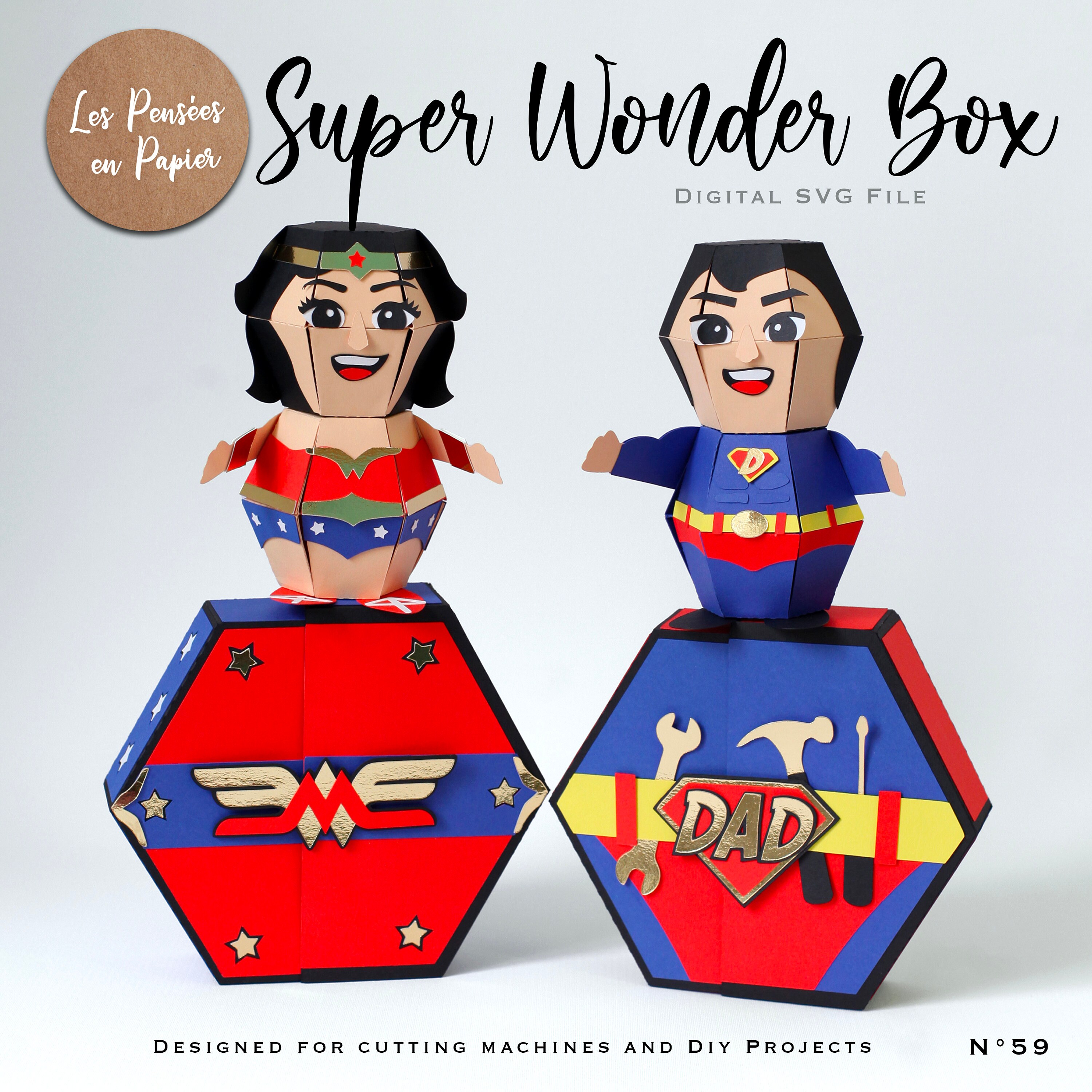 40%OFF | Wonder Mom + Super Dad - 3D SVG | Instant Download | Pop-up ...