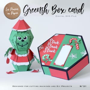 Greensh BOX Card SVG Instant Download Svg Project for Cricut, Scanncut ...