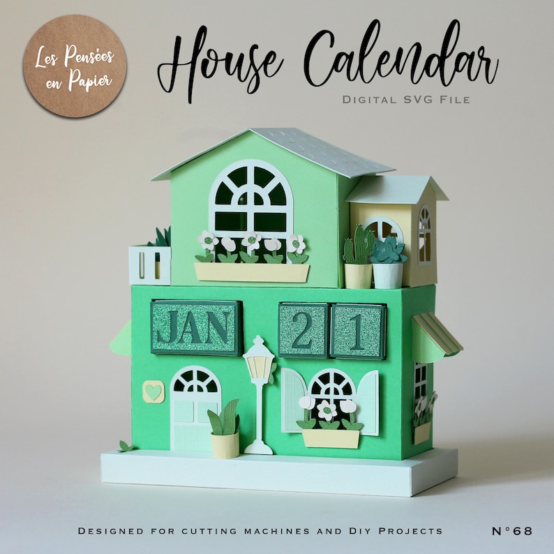 HOUSE Perpetual Calendar - 3D SVG | Instant Download | Project for ...
