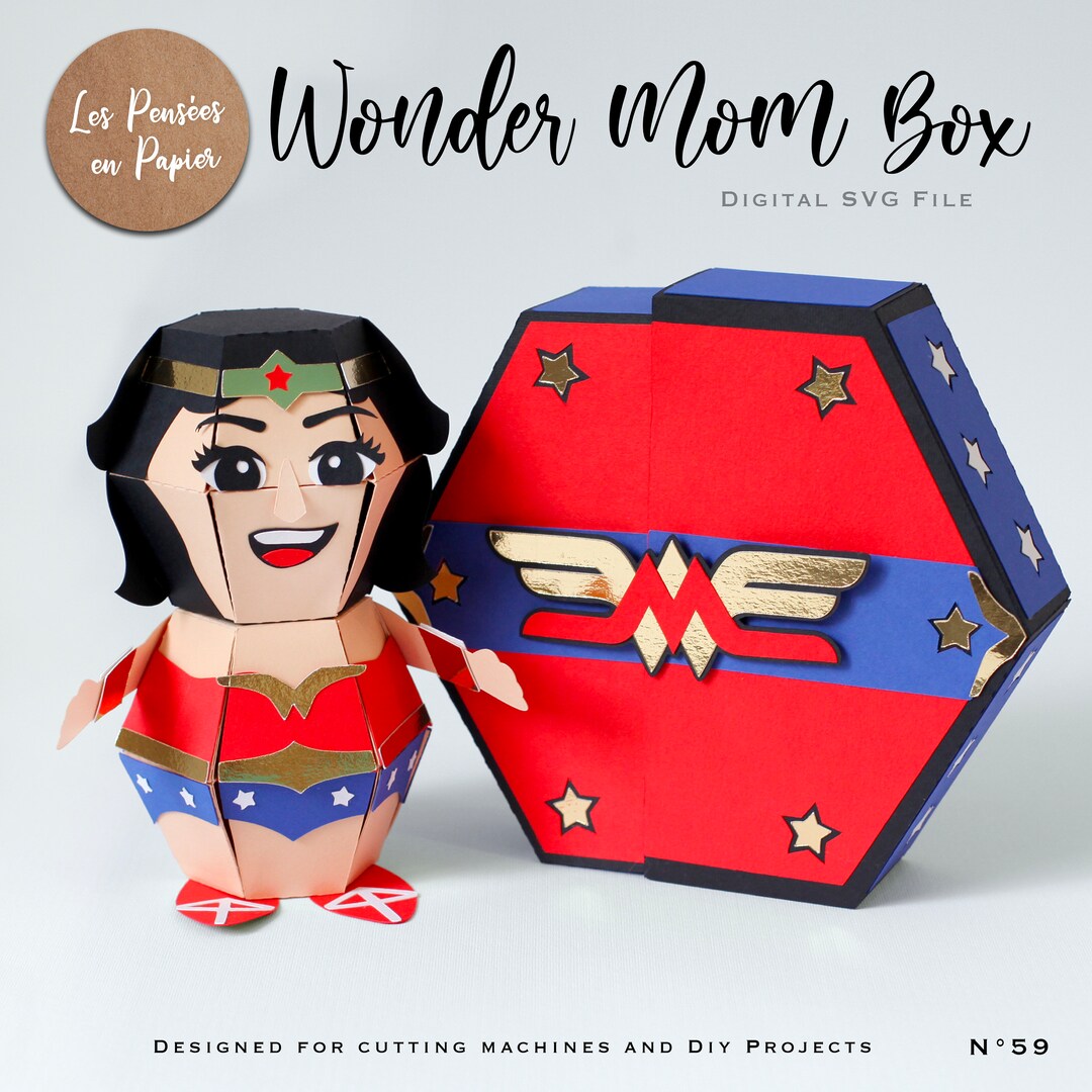 WONDER Mom Box - 3D SVG | Instant Download | Pop-up Hero | Project for ...