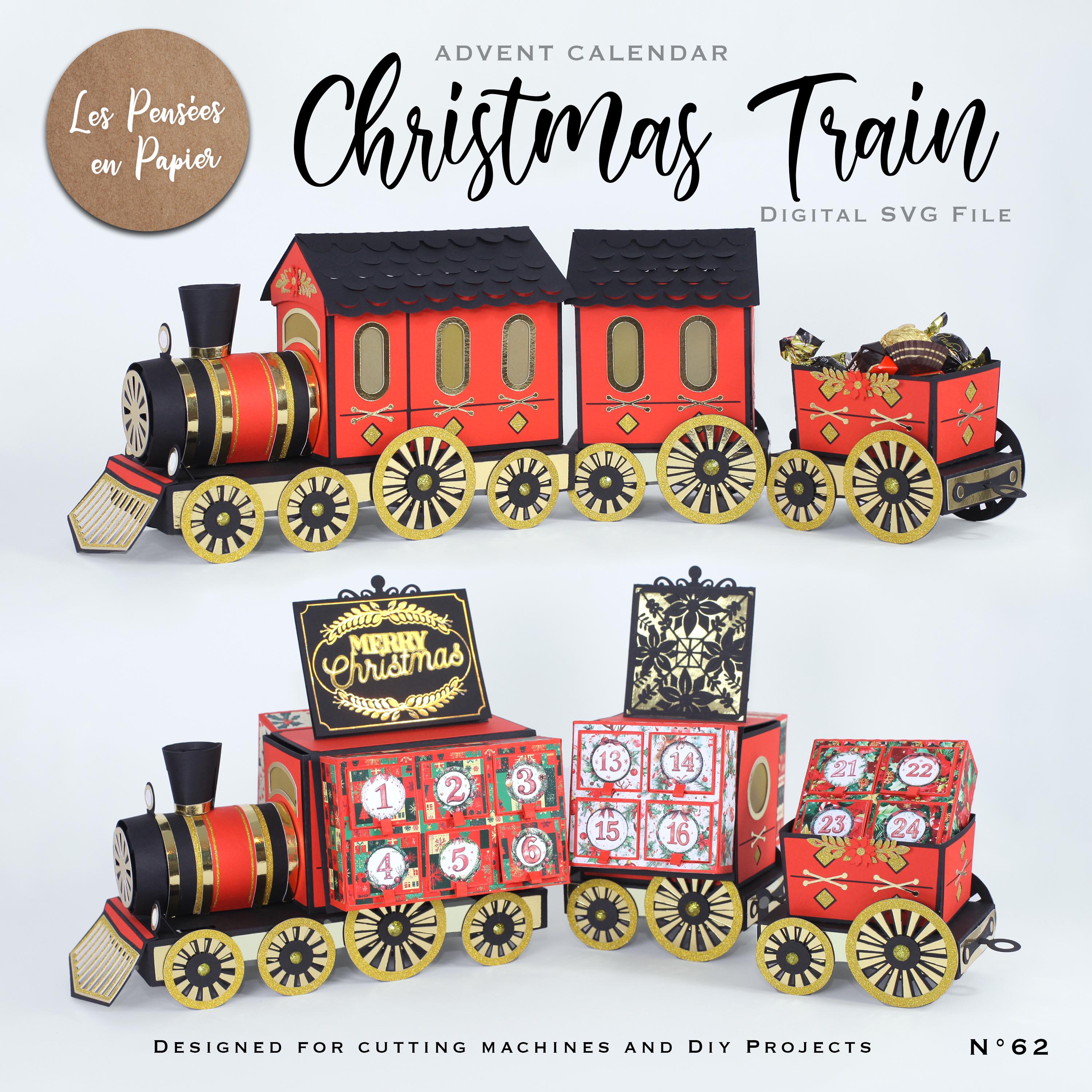 CHRISTMAS Train - 3D SVG | Instant Download | Advent Calendar | Project ...
