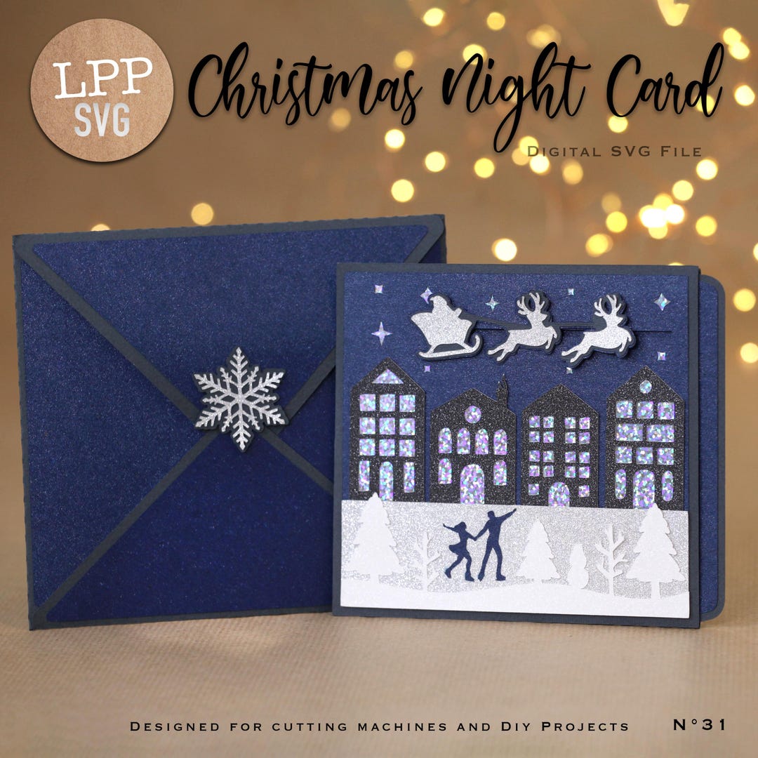 CHRISTMAS Night Card - 3D SVG | Instant Download | Project for Cricut ...