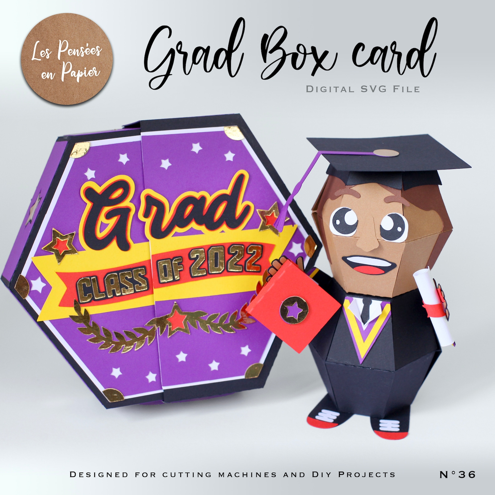 GRAD BOX Card SVG Instant Download Svg Project for Cricut - Etsy