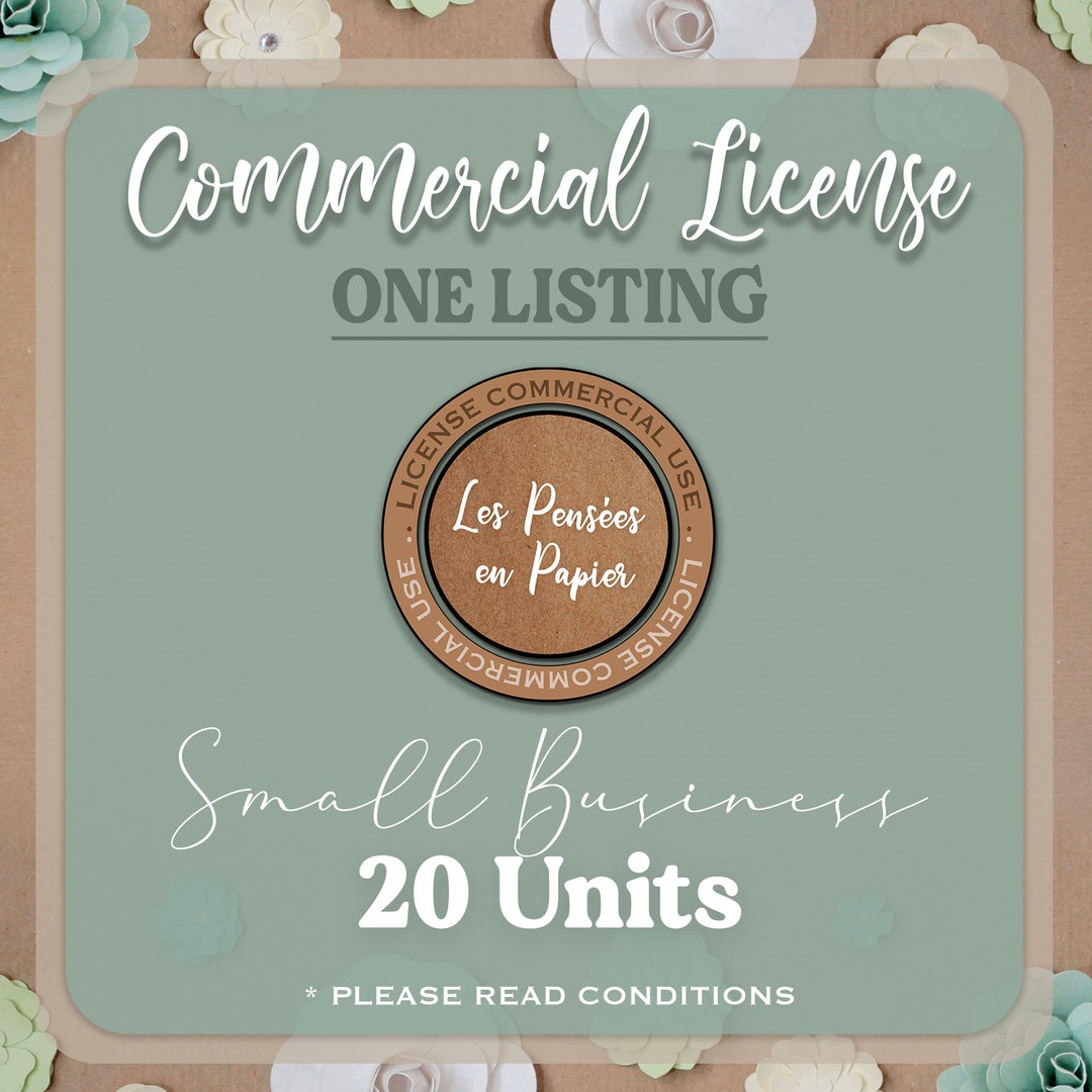 COMMERCIAL LICENSE for 20 Items – One Svg Project Use Only | File NOT ...