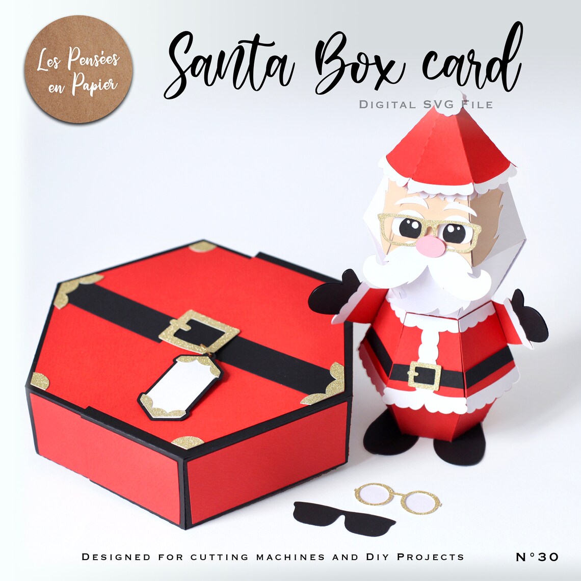 SANTA BOX Card SVG Instant Download Svg Project for - Etsy Denmark