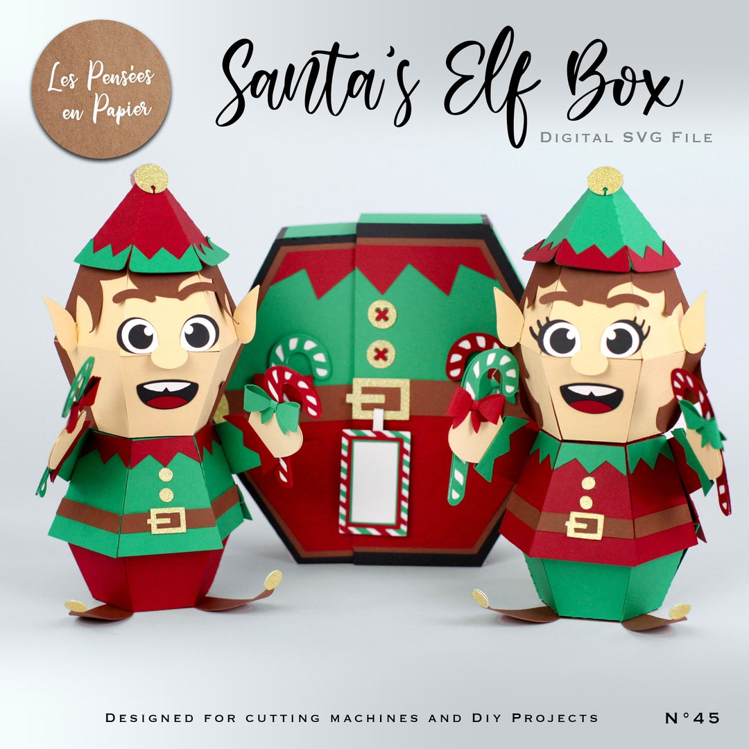 SANTA'S ELF Box Card SVG Instant Download Svg Project - Etsy New Zealand