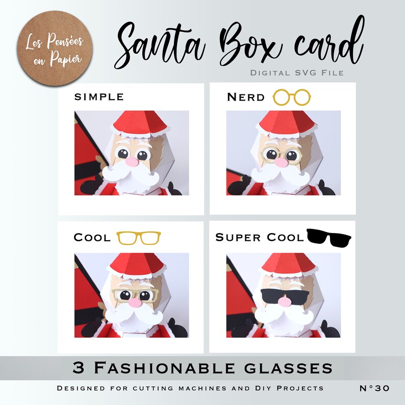 SANTA BOX Card SVG Instant Download Svg Project for - Etsy Hong Kong