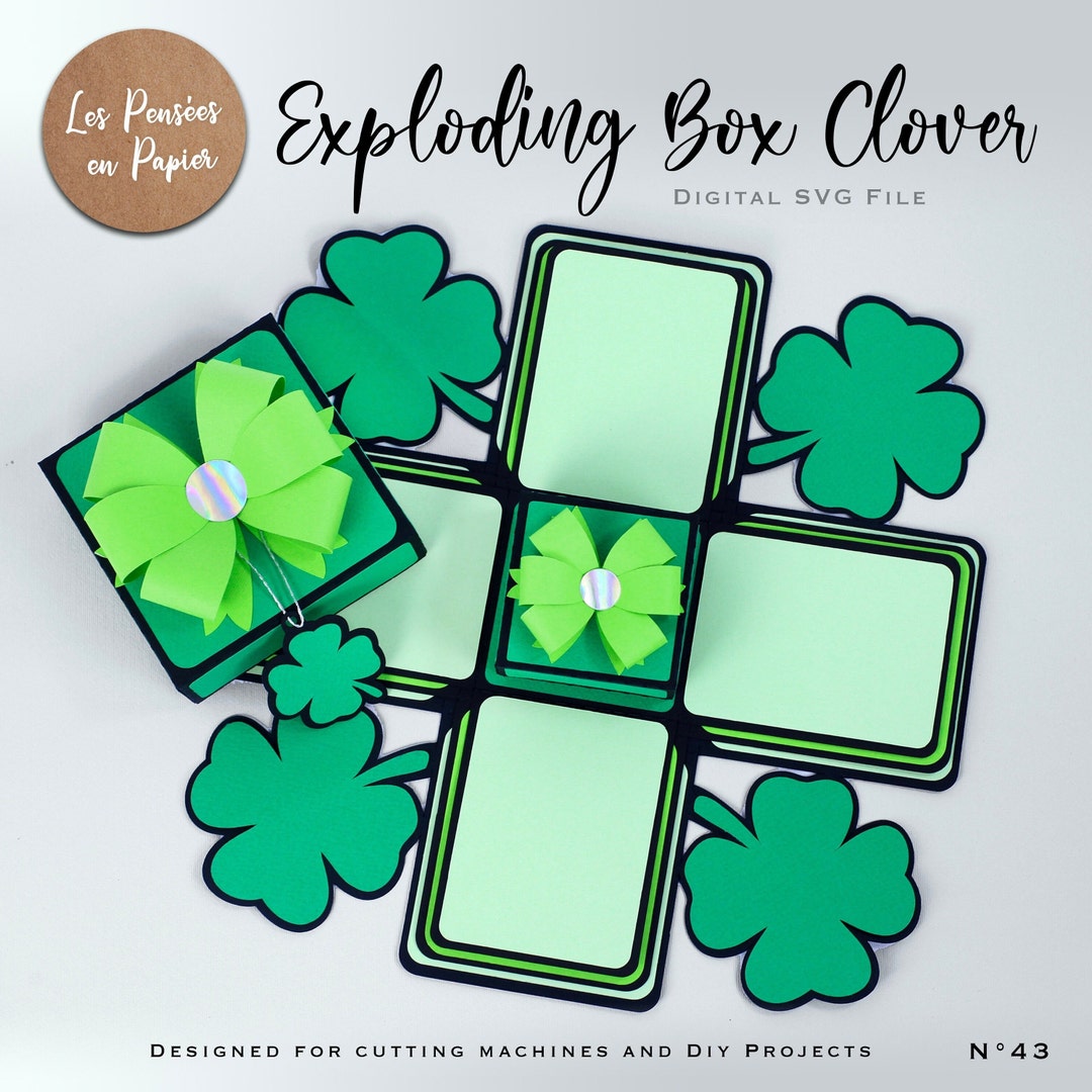 EXPLODING Box Clover - 3D SVG | Instant Download | Lucky & St Patrick's ...