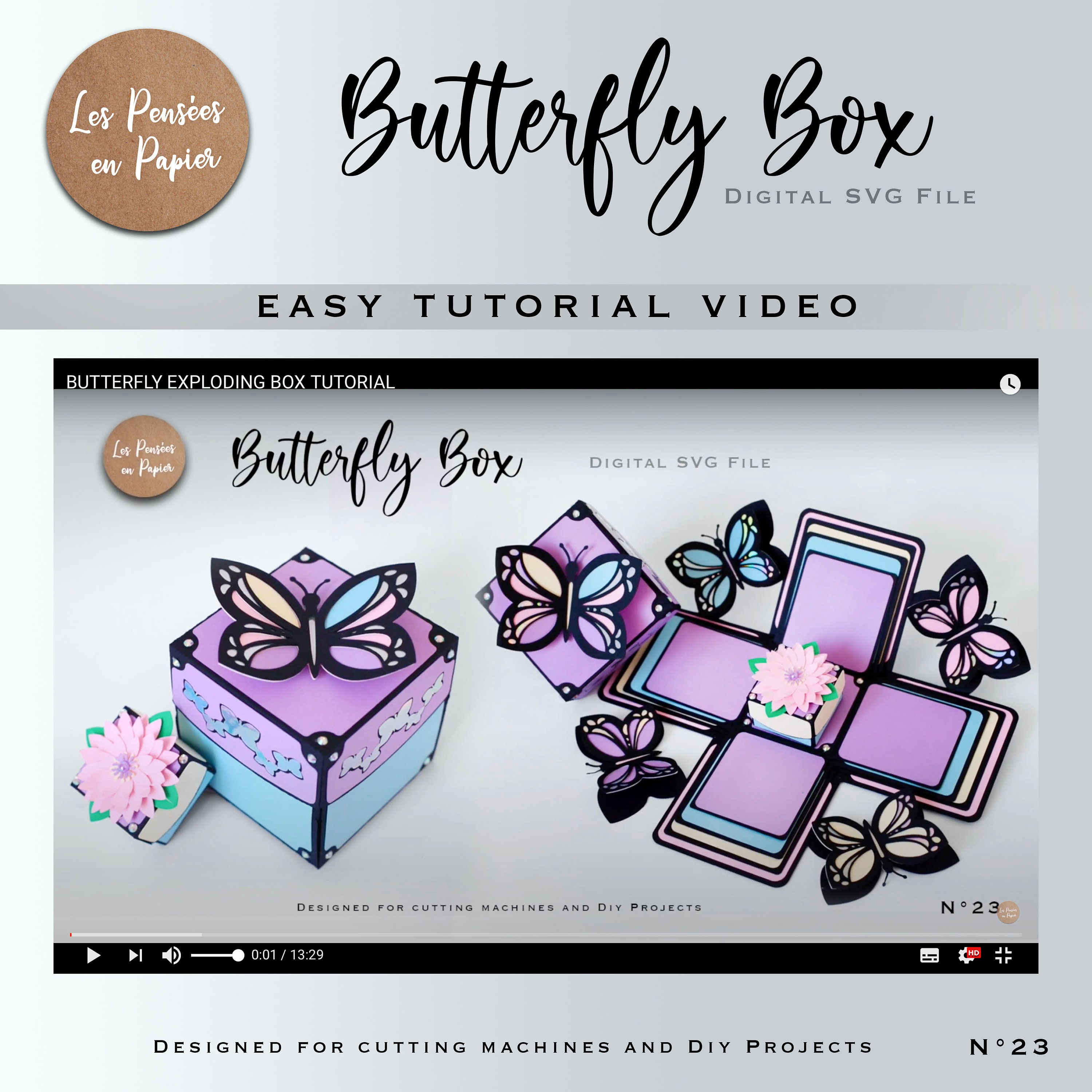BUTTERFLY EXPLODING Box SVG Instant Download Svg Project - Etsy UK