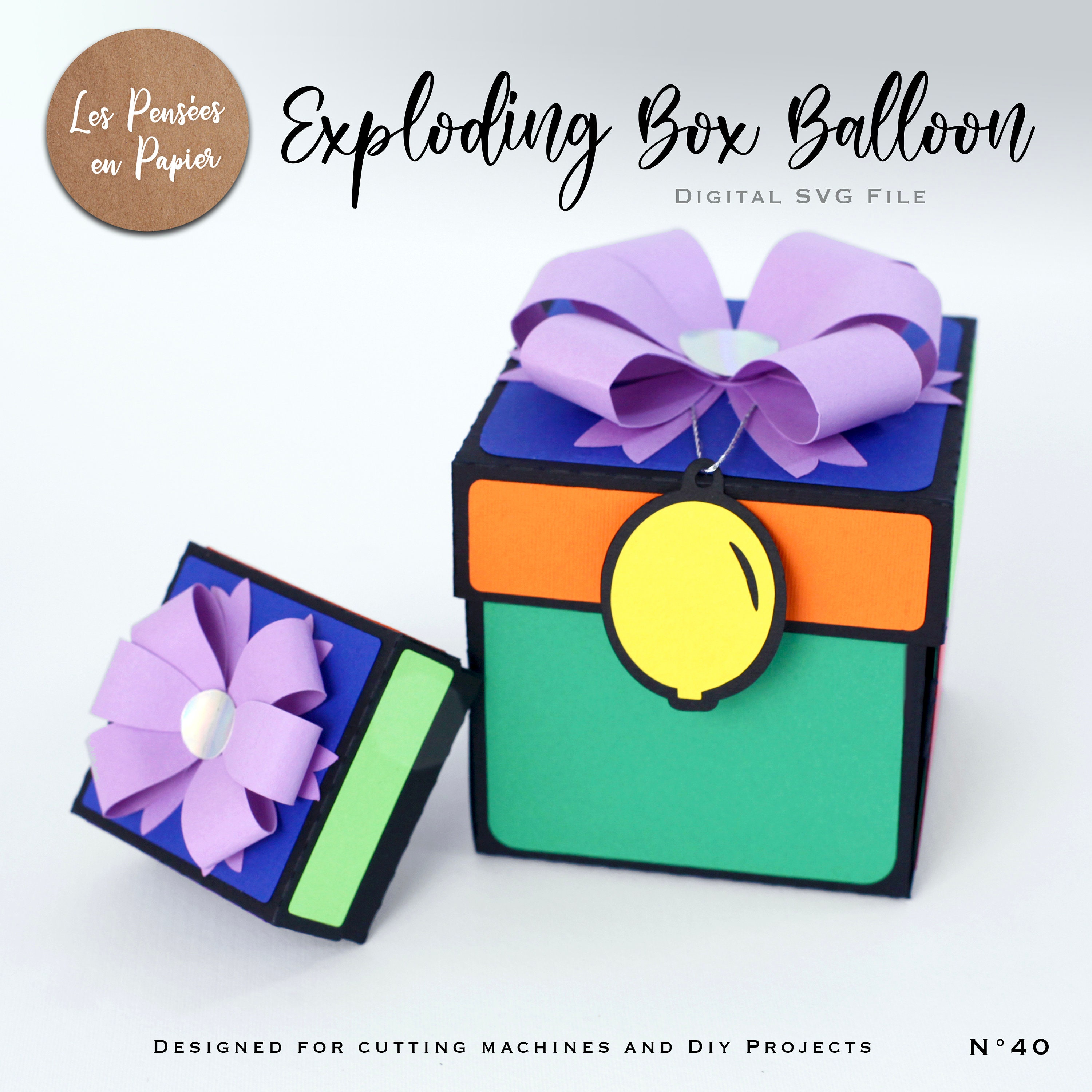 EXPLODING Box BALLOON SVG Classic Collection Instant - Etsy