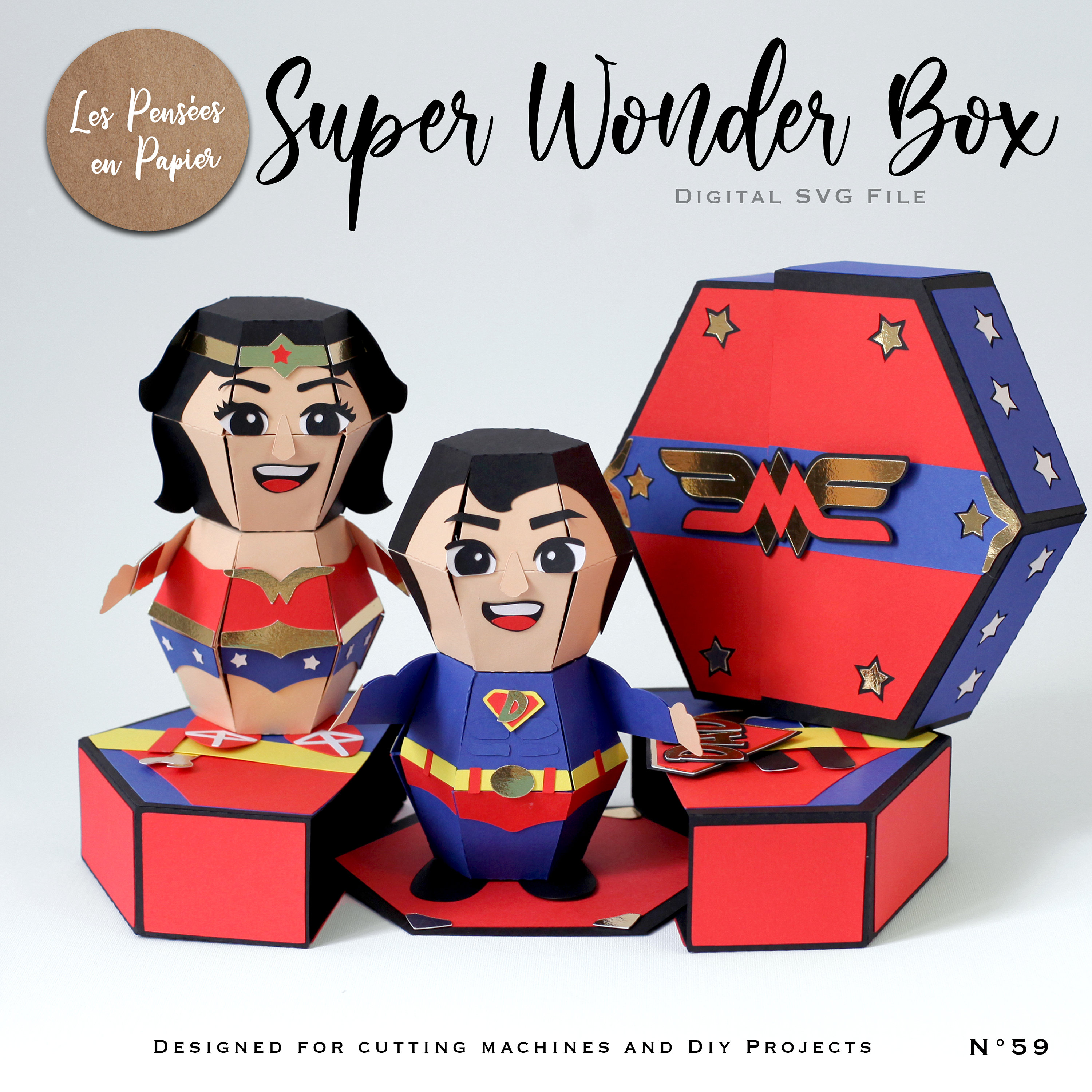 40%OFF | Wonder Mom + Super Dad - 3D SVG | Instant Download | Pop-up ...