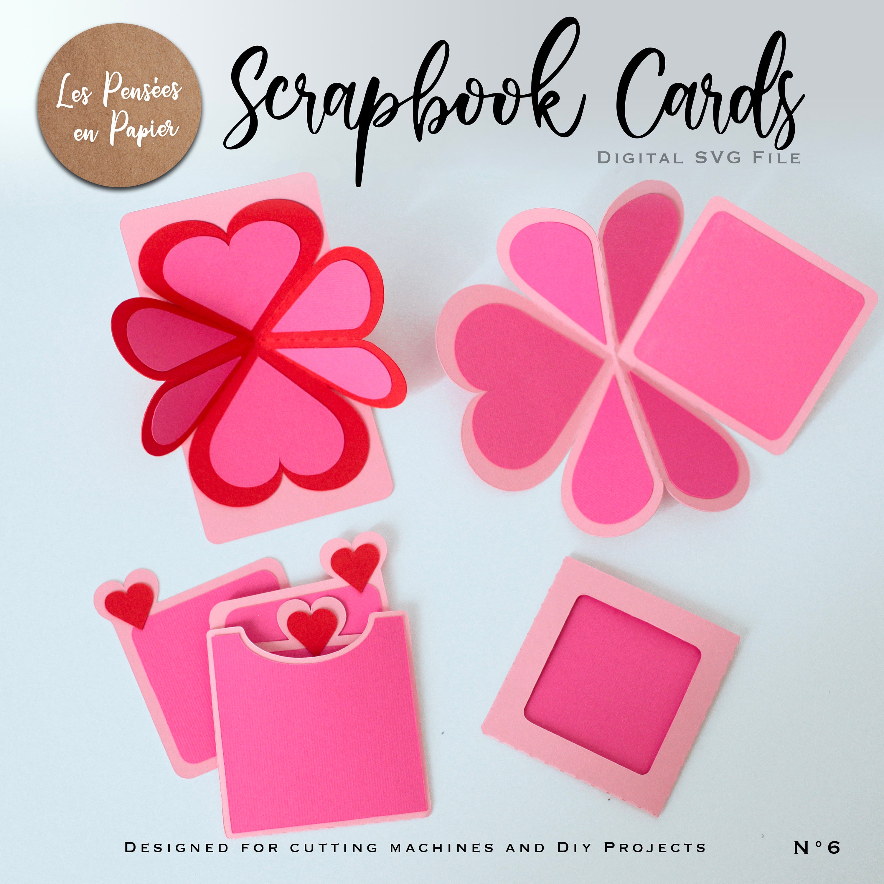 SCRAPBOOK Cards - 3D SVG File Instant Download | 16 Different Designs ...
