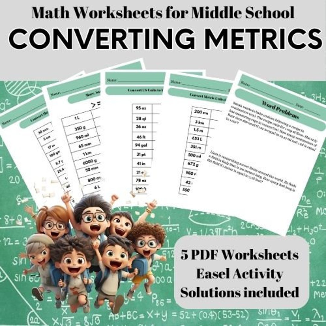 CONVERTING METRICS Middle School Math Worksheets - Etsy