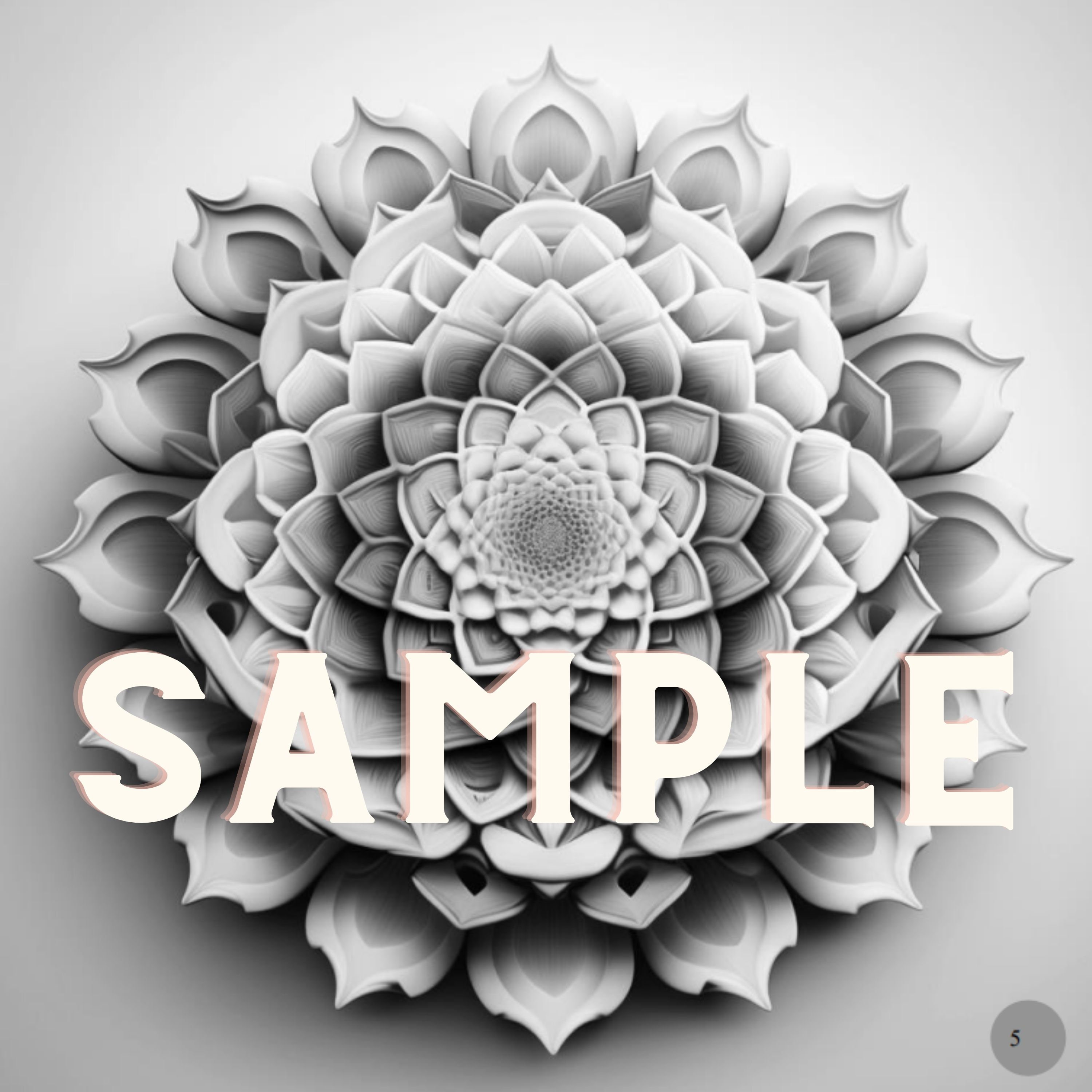 3D MANDALAS - 50 Grayscale Coloring Pages - Etsy