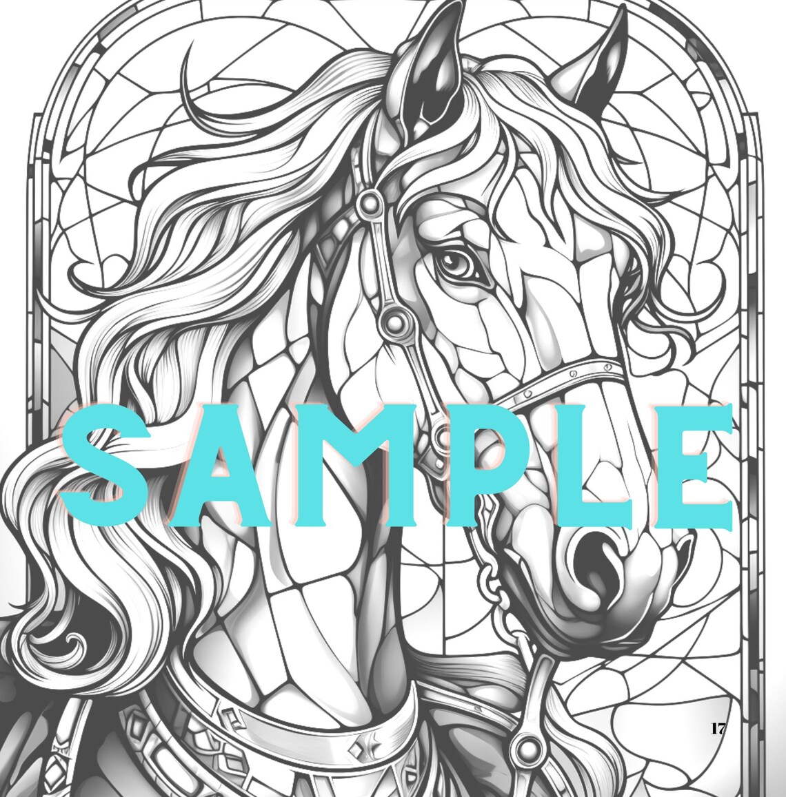 Pretty Ponies 50 Stained Glass Coloring Pages - Etsy