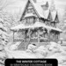 THE WINTER COTTAGE 50 Grayscale Coloring Pages - Etsy