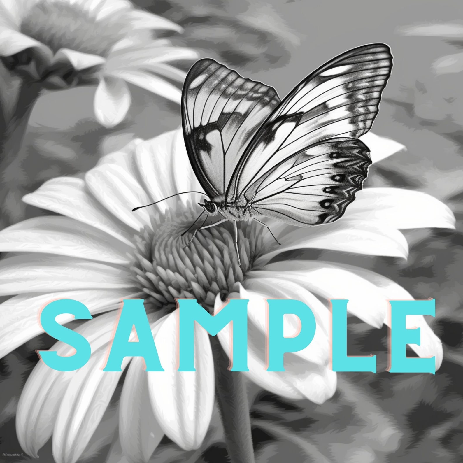 BUTTERFLIES & FLOWERS - 50 Grayscale Coloring Pages - Etsy