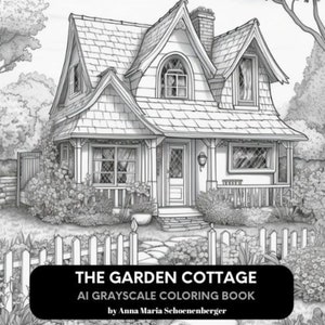 GARDEN COTTAGE - 50 AI Grayscale Coloring Pages - Etsy