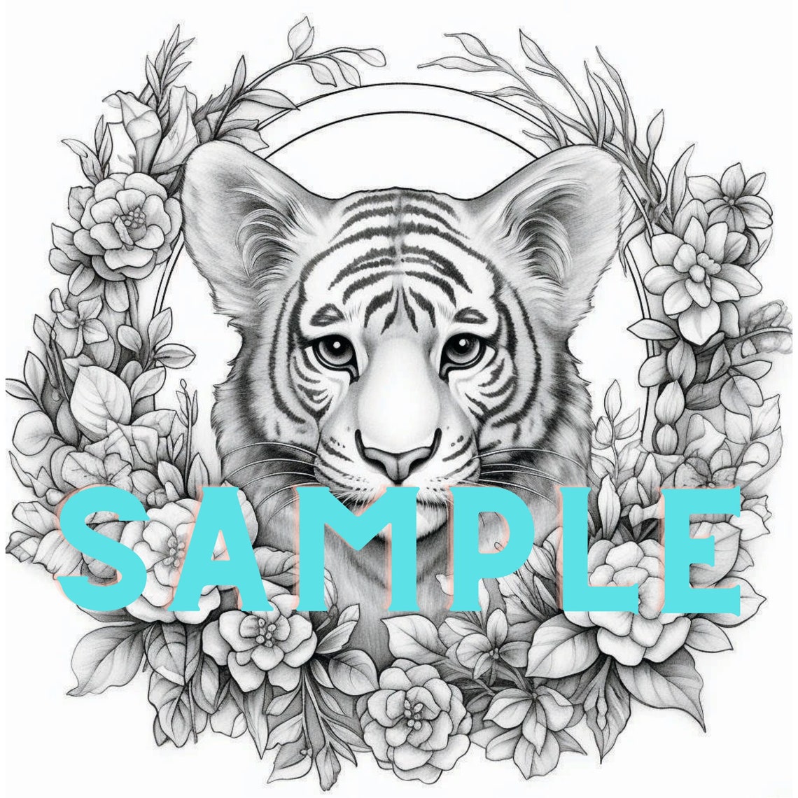 BOHO ANIMALS 50 Grayscale Coloring Pages - Etsy