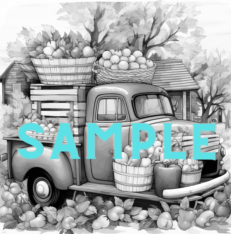 The Coming of Fall-50 Grayscale Coloring Pages - Etsy