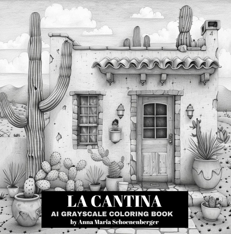 LA CANTINA - 50 AI Grayscale Coloring Pages - Etsy