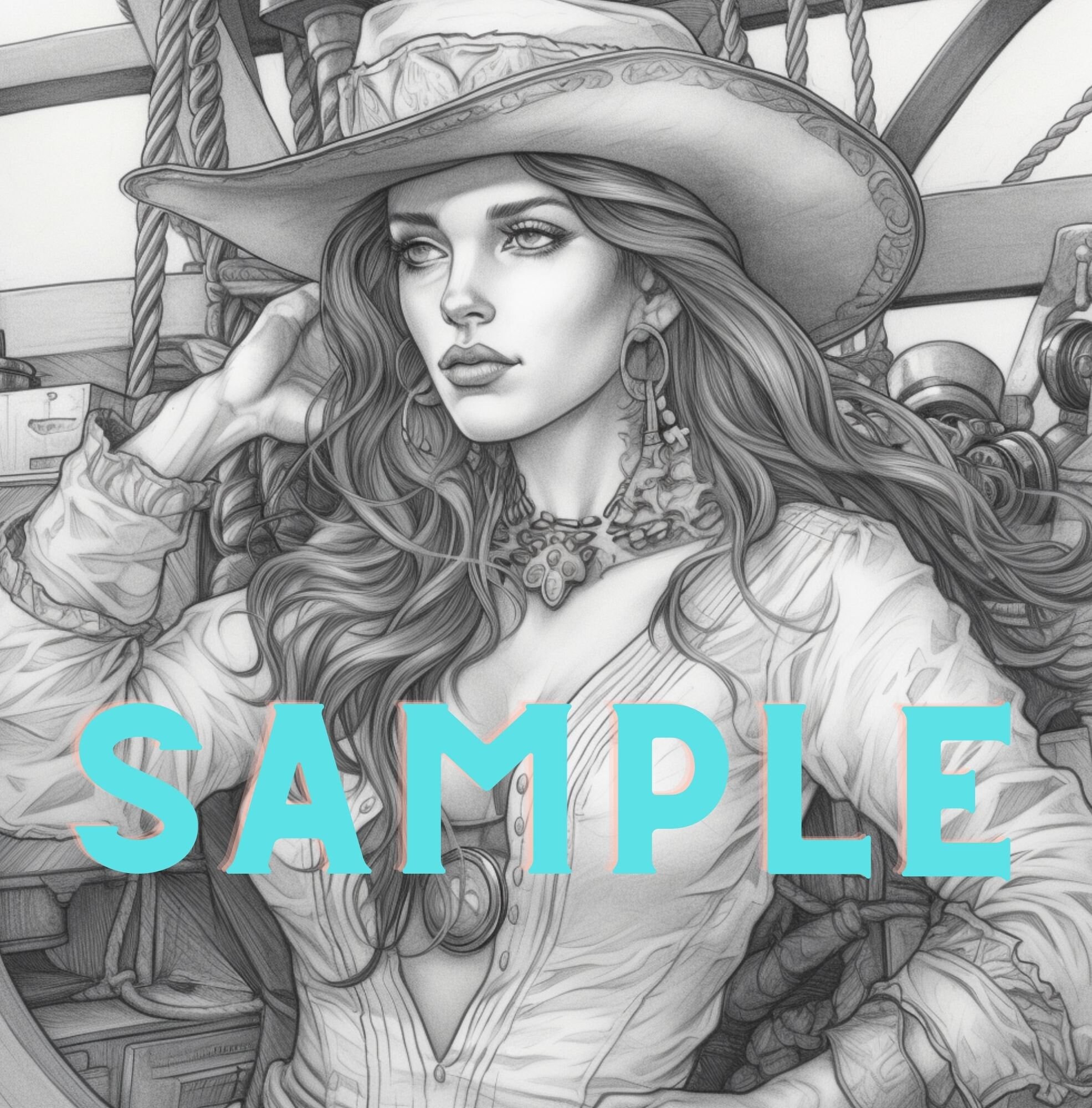 SWASHBUCKLERS 50 Grayscale Coloring Pages - Etsy