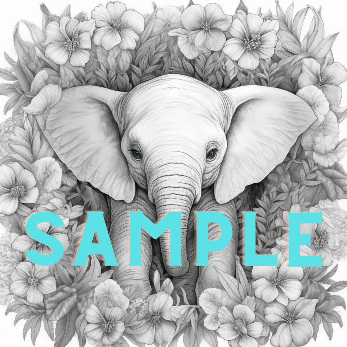 BOHO ANIMALS 50 Grayscale Coloring Pages - Etsy