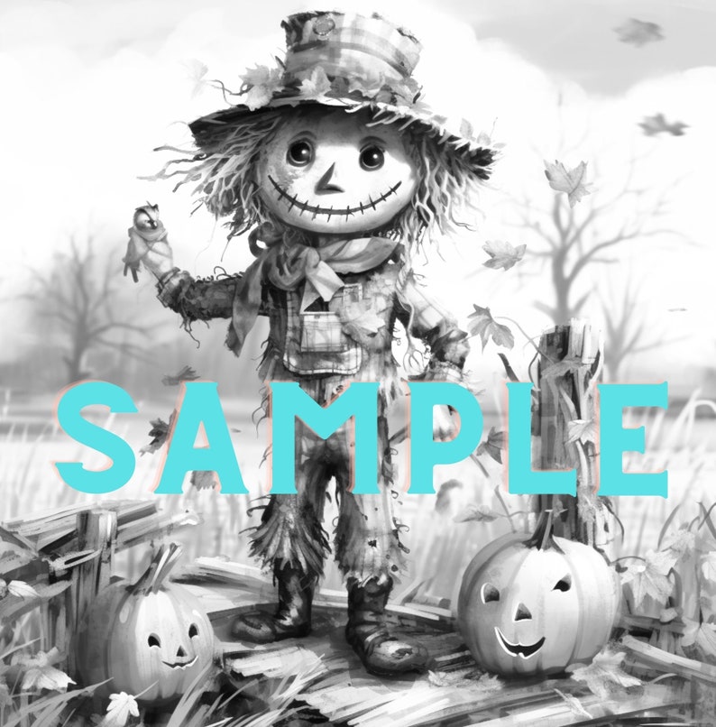 The Coming of Fall-50 Grayscale Coloring Pages - Etsy