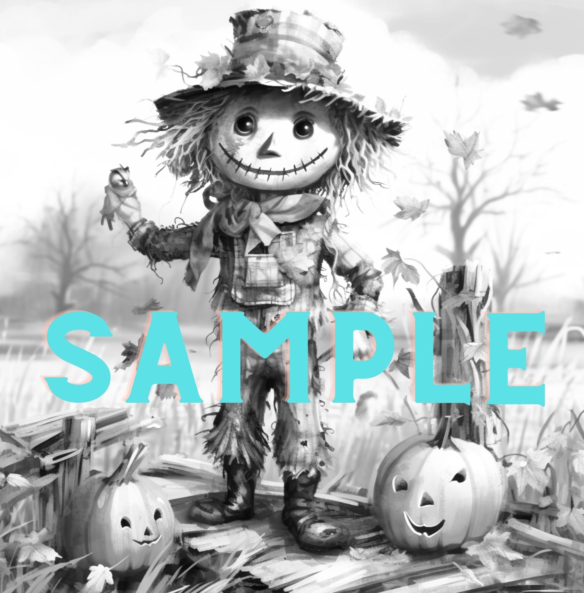The Coming of Fall-50 Grayscale Coloring Pages - Etsy