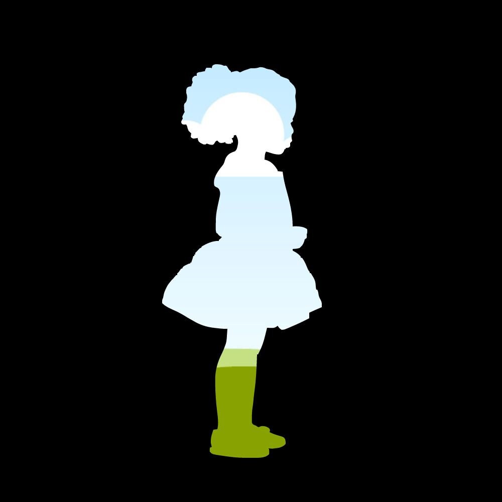 Canva Frames-little BLACK GIRLS-10 Editable Drag & Drop Silhouette ...