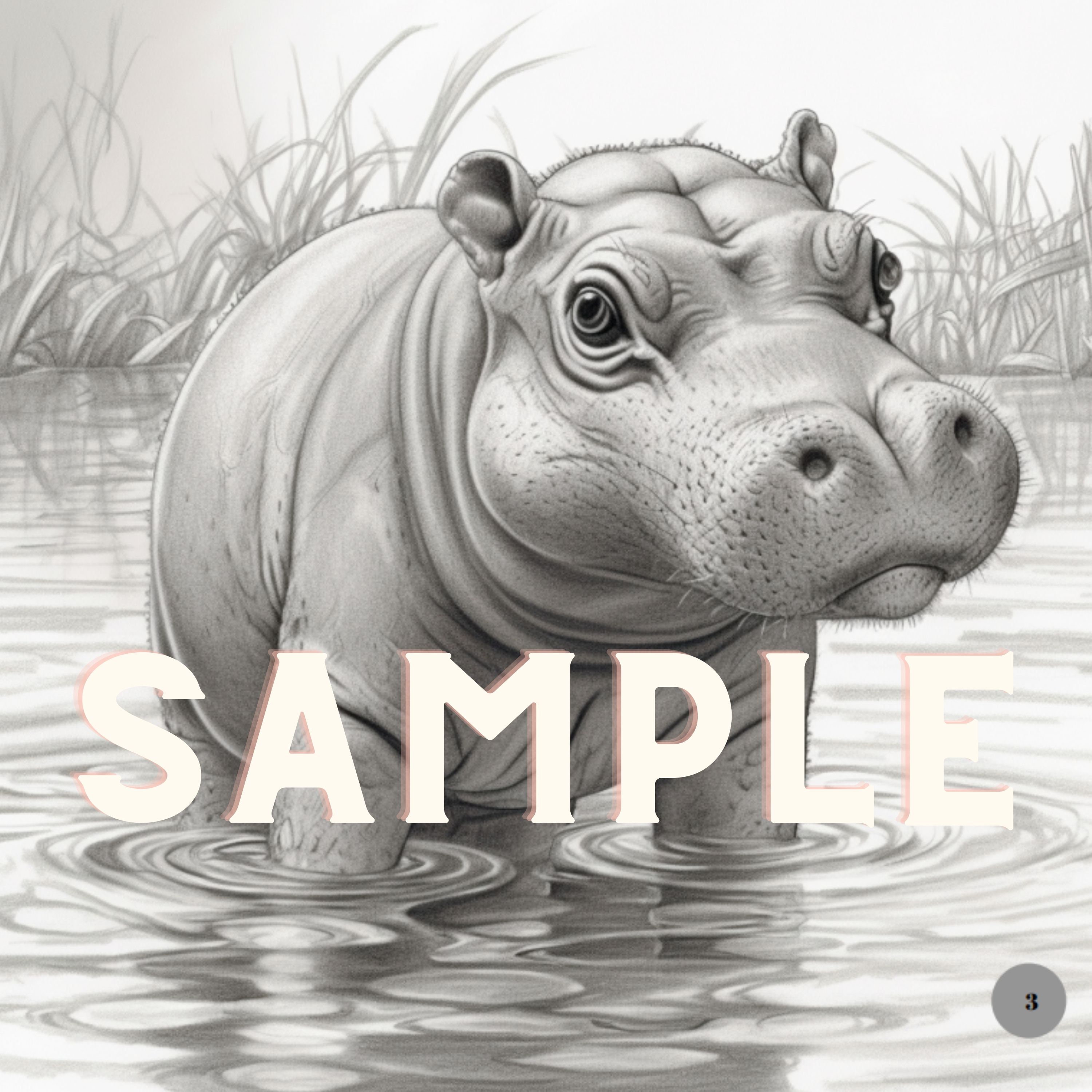 BABY ANIMALS - 50 Grayscale Coloring Pages - Etsy