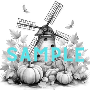 The Coming of Fall-50 Grayscale Coloring Pages - Etsy