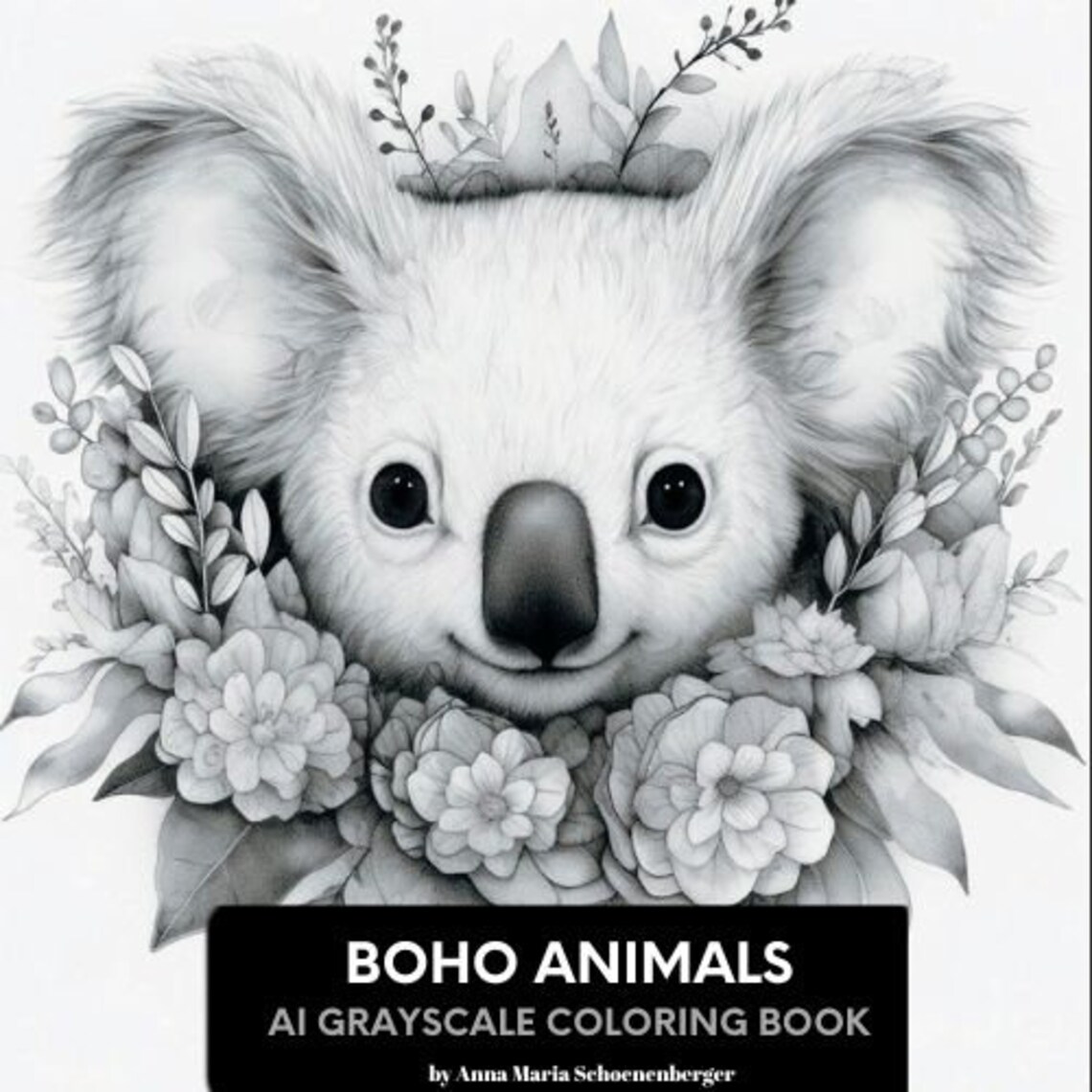 BOHO ANIMALS 50 Grayscale Coloring Pages - Etsy