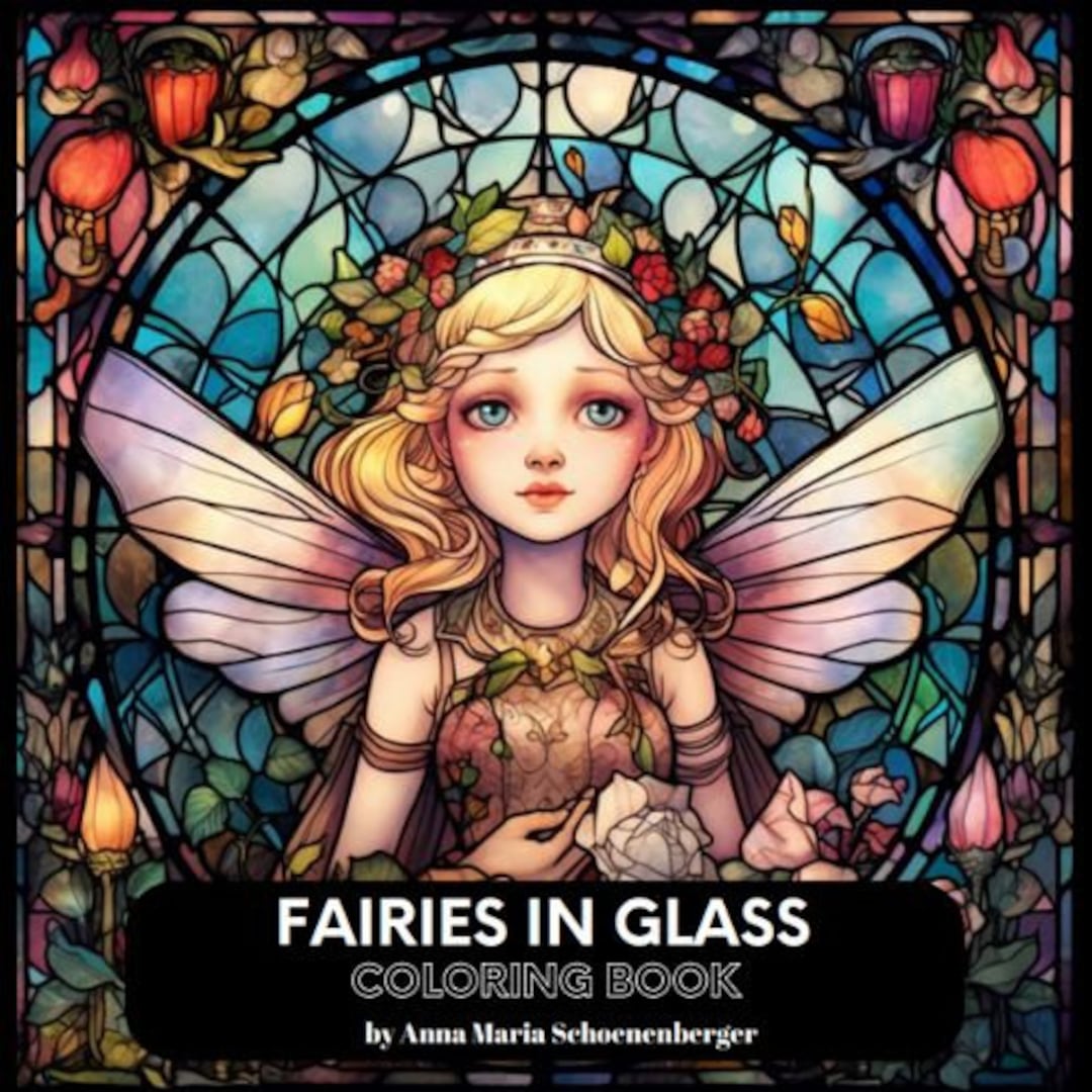 STAINED GLASS FAIRIES - 50 Stained Glass Coloring Pages - Etsy