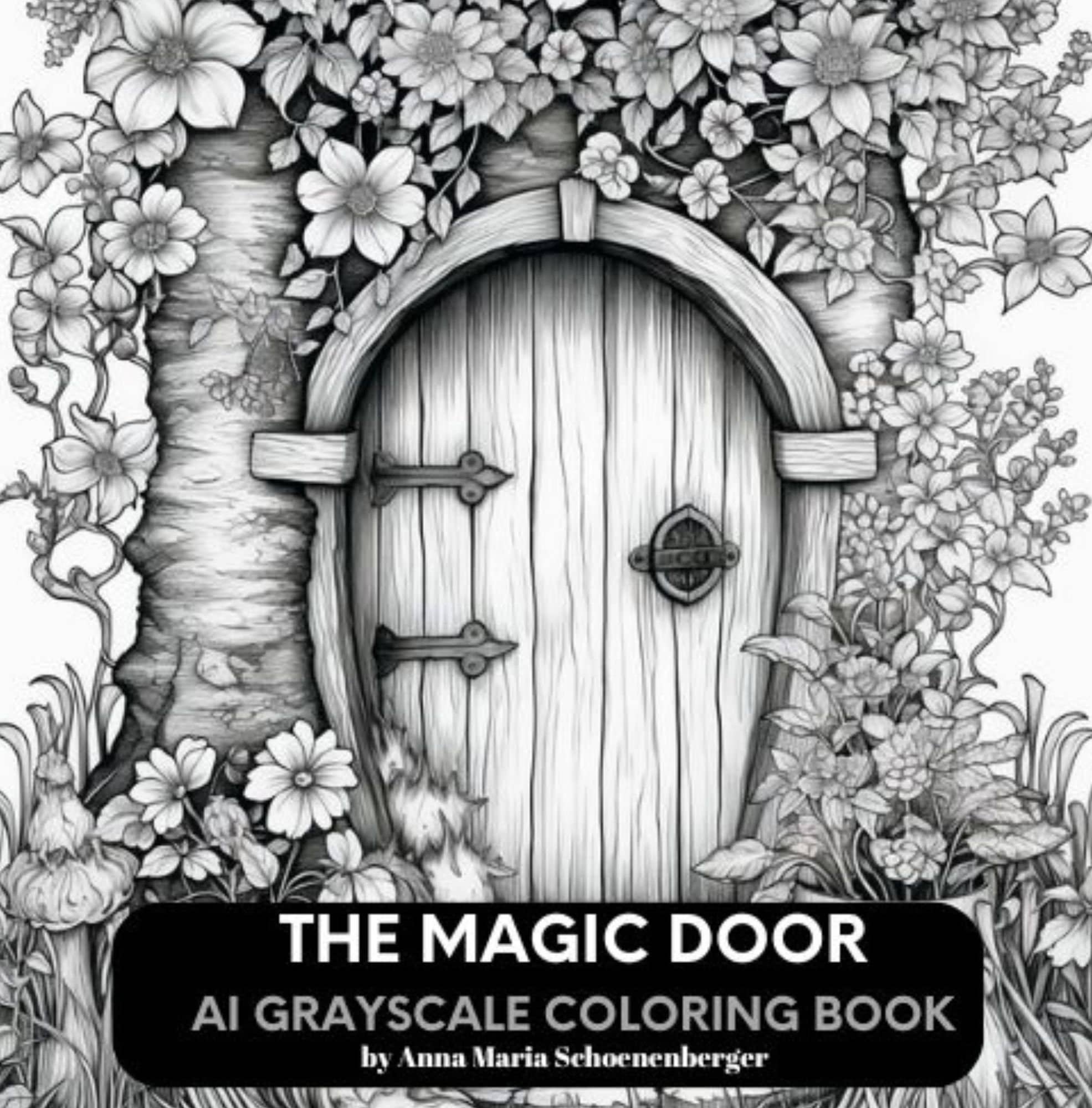 The Magic Door - 50 AI Grayscale Coloring Pages - Etsy