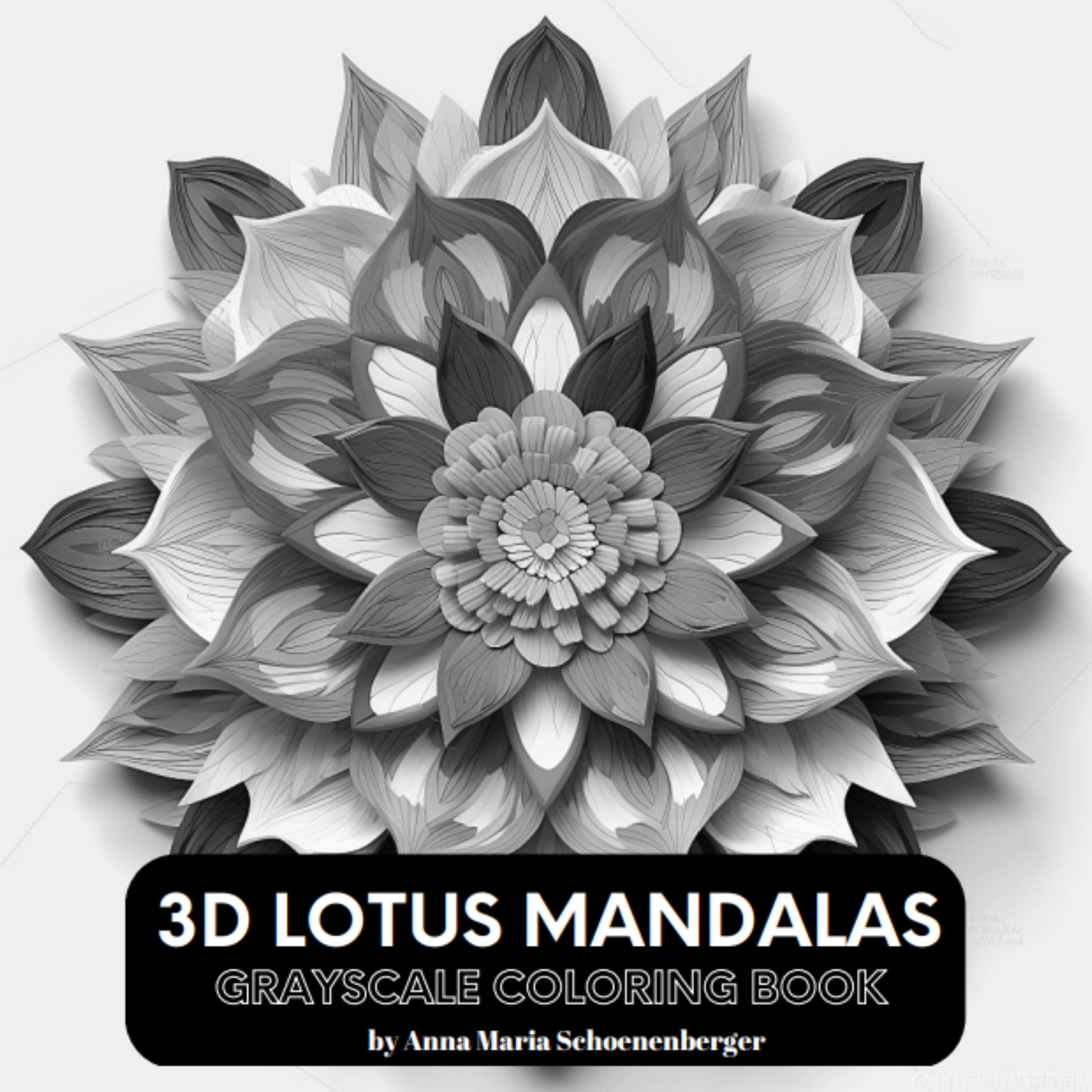 3D MANDALAS - 50 Grayscale Coloring Pages - Etsy