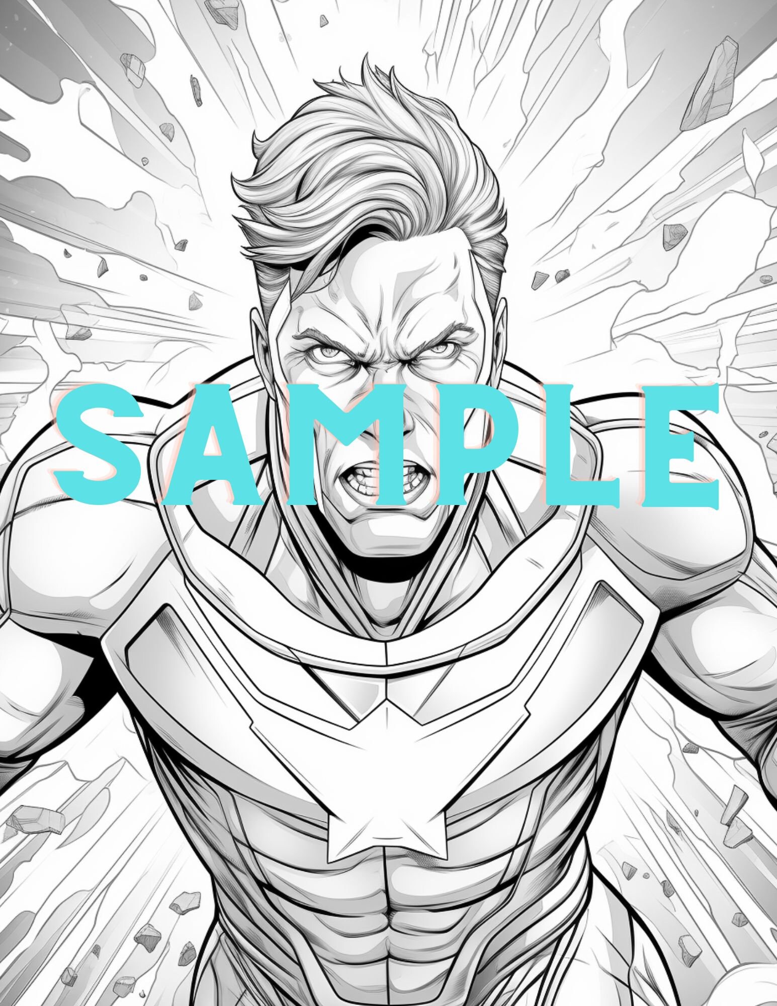 SUPERHERO COMIC BOOK Coloring Pages - Etsy