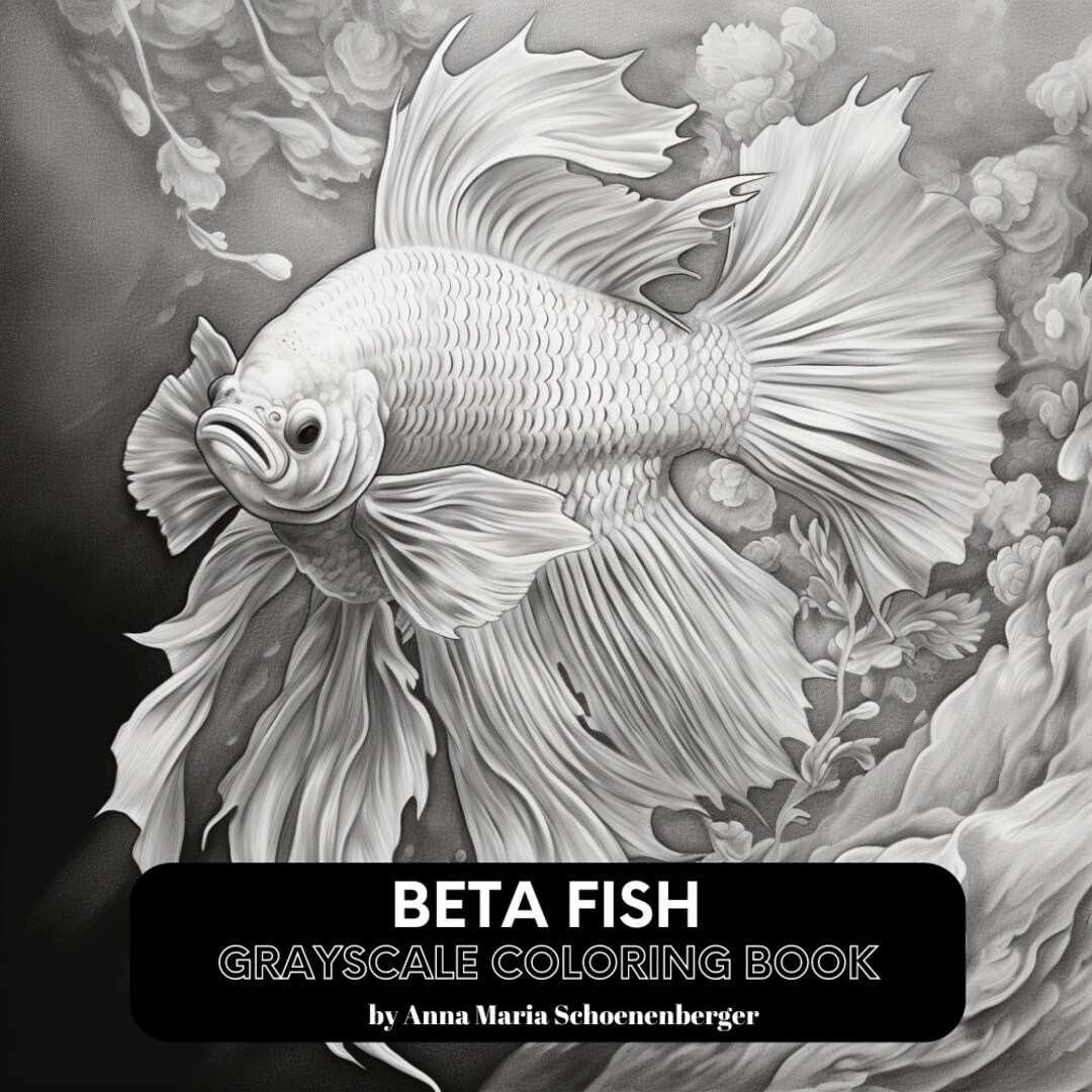 BETA FISH - 50 Grayscale Coloring Pages - Etsy