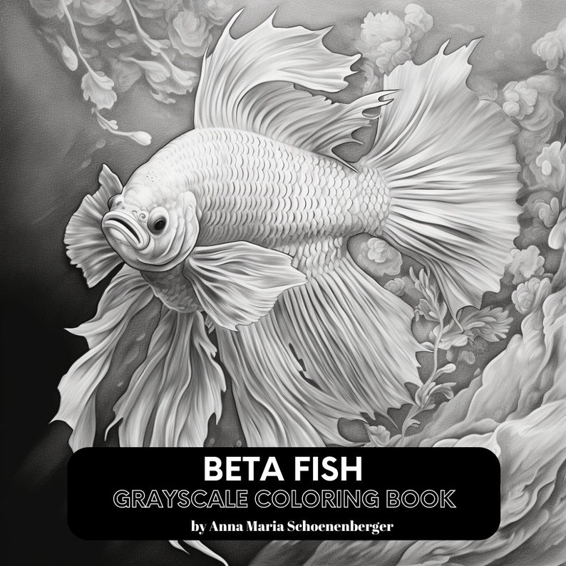 BETA FISH - 50 Grayscale Coloring Pages - Etsy