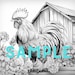 BARNYARD ROOSTERS- 50 Grayscale Coloring Pages - Etsy