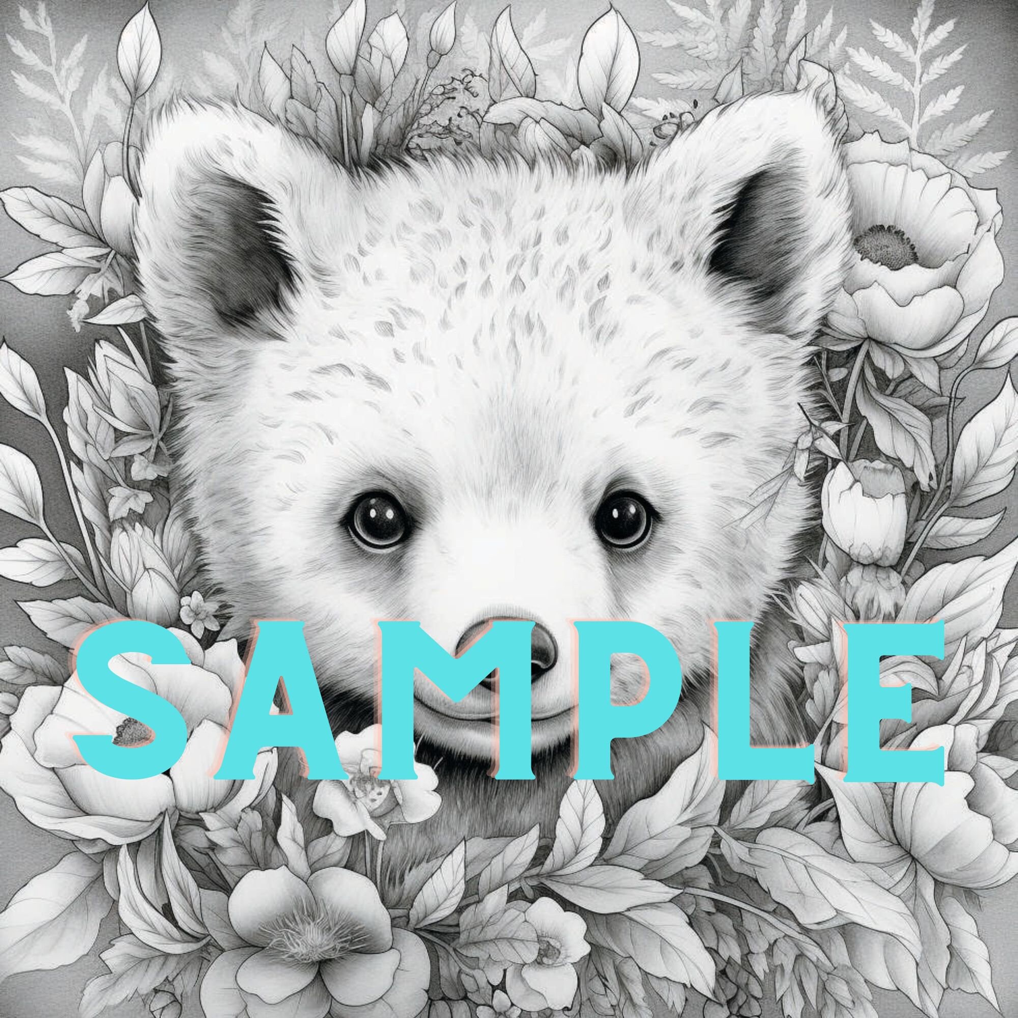 BOHO ANIMALS 50 Grayscale Coloring Pages - Etsy