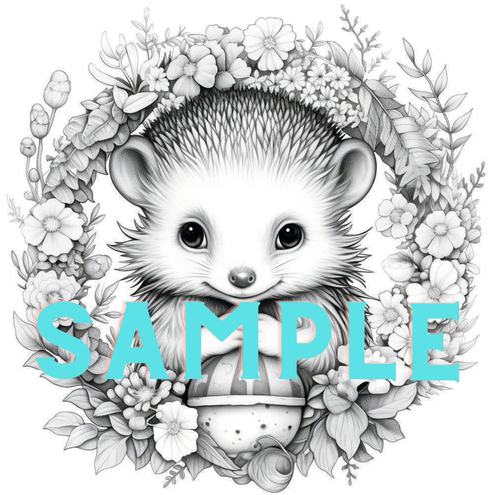 BOHO ANIMALS 50 Grayscale Coloring Pages - Etsy