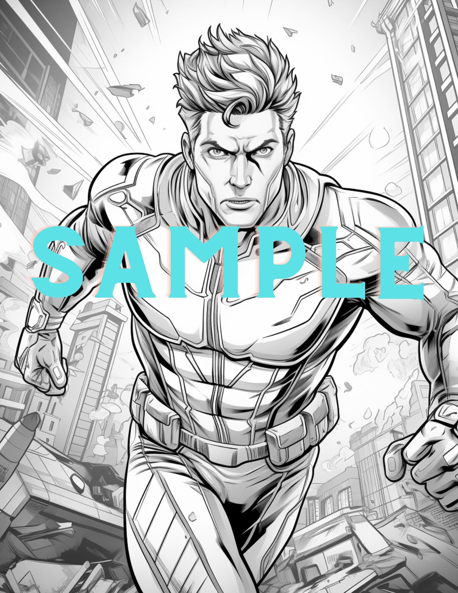 SUPERHERO COMIC BOOK Coloring Pages - Etsy