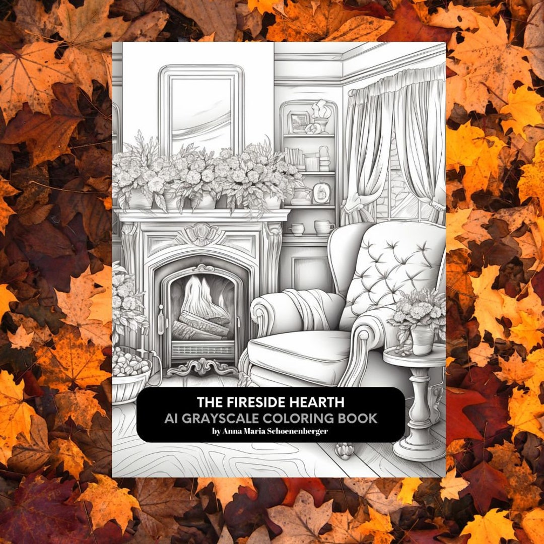 THE FIRESIDE HEARTH 50 Grayscale Coloring Pages - Etsy